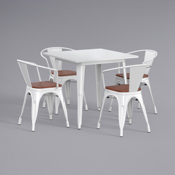 Lancaster Table & Seating Alloy Series 32" x 32" White Dining Height ...