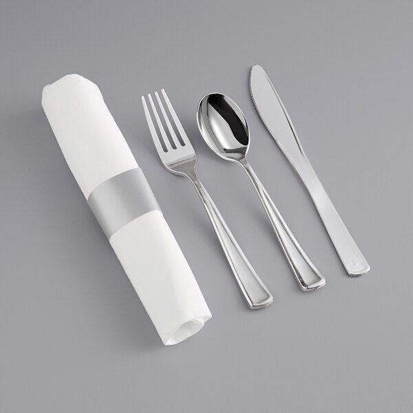 Hoffmaster 119956 CaterWrap 17" x 17" Pre-Rolled Linen-Like White ...