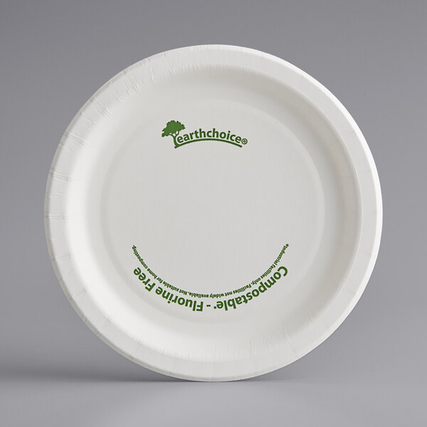 Pactiv PSP06EC EarthChoice Pressware 6" White Compostable Paper Plate ...