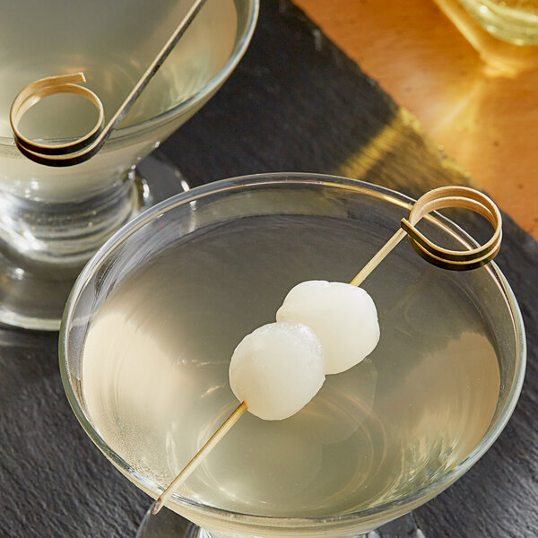 Bulk EcoChoice 4 3/4" Red Bamboo Loop Food Picks