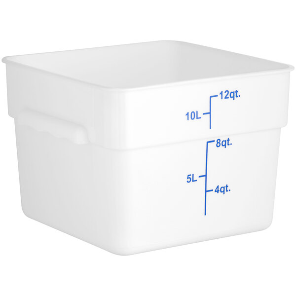 Choice 22 Qt. White Square Polypropylene Food Storage Container and ...