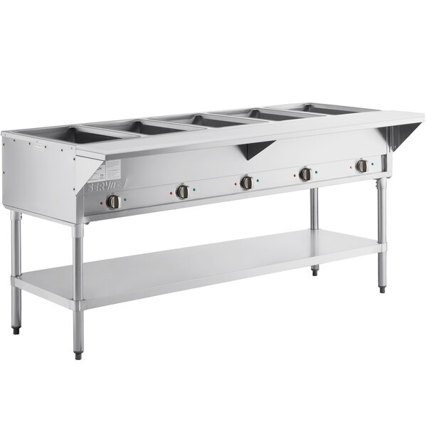 ServIt Five Pan Open Well Electric Steam Table with Adjustable ...