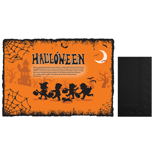 Hoffmaster 856792 10" x 14" Halloween Placemat Combo Pack - 250/Case