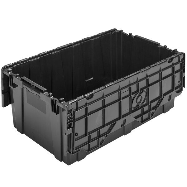Choice 26 7/8" x 16 7/8" x 12 1/8" Black Stackable Chafer Tote ...