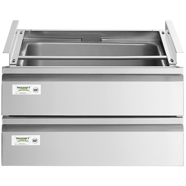 Regency 20" x 20" x 5" Double-Stacked Drawer Set with Stainless Steel Front