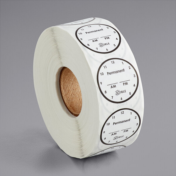 Noble Products 1" Permanent Clock Label - 1,000/Roll