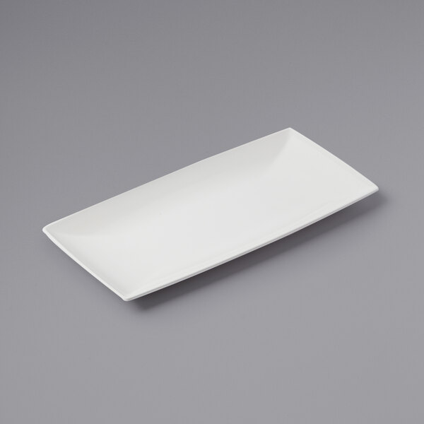 American Metalcraft TMW16 16" x 8" x 1 1/8" White Coupe Rectangular ...