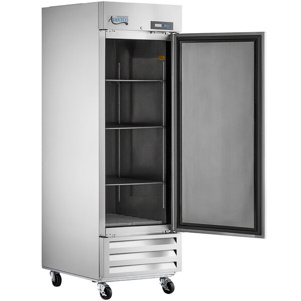 Avantco A Plus AP-23F 27 1/2" Stainless Steel Solid Door Reach-In Freezer