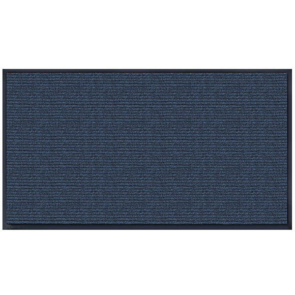 Lavex Needle Rib 4' x 6' Blue Antimicrobial PET Fiber Indoor Entrance ...