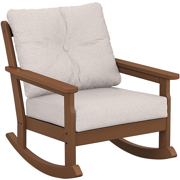 POLYWOOD GNR23TE 145999 Vineyard Teak Dune Deep Seating Rocking Chair