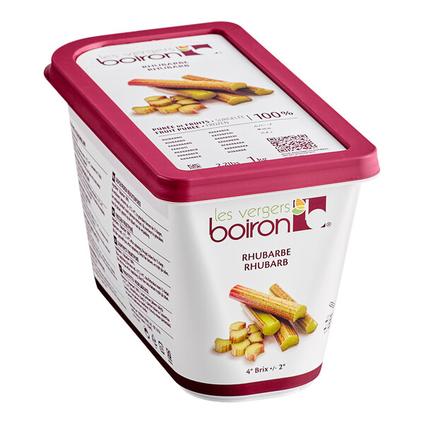 Les Vergers Boiron Rhubarb 100% Fruit Puree 2.2 lb. - 6/Case