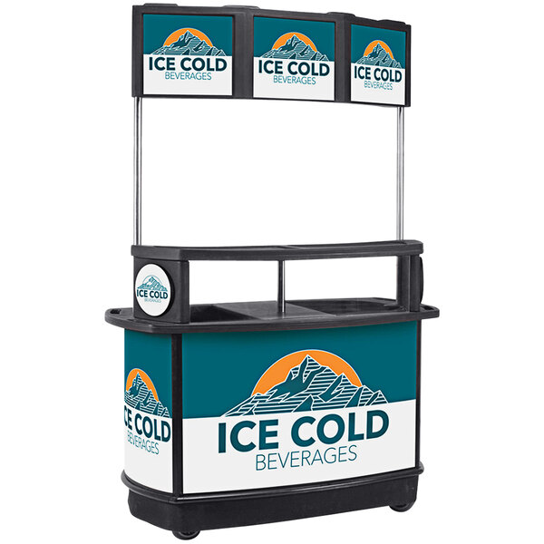 IRP 3801067 256 Qt. Illuminated Tri-Canopy Beverage Cart with Ice Cold ...