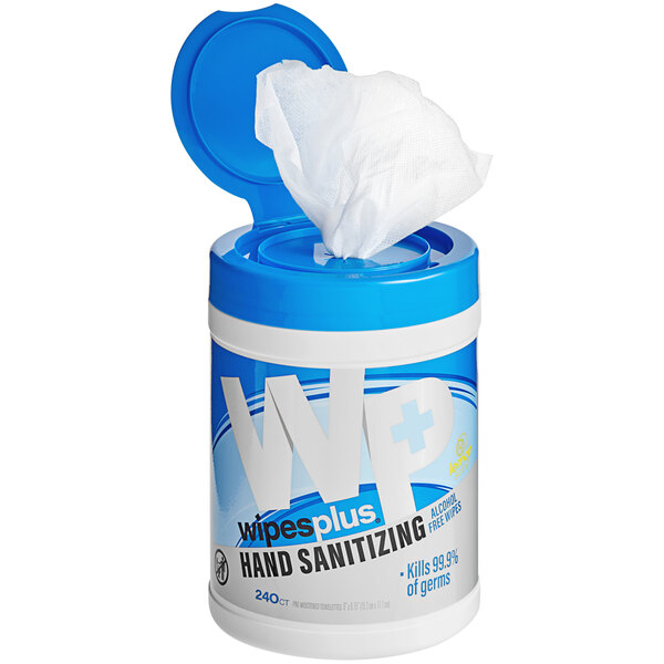 WipesPlus Hand Sanitizing Wipes: Alcohol Free & Lemon Scent