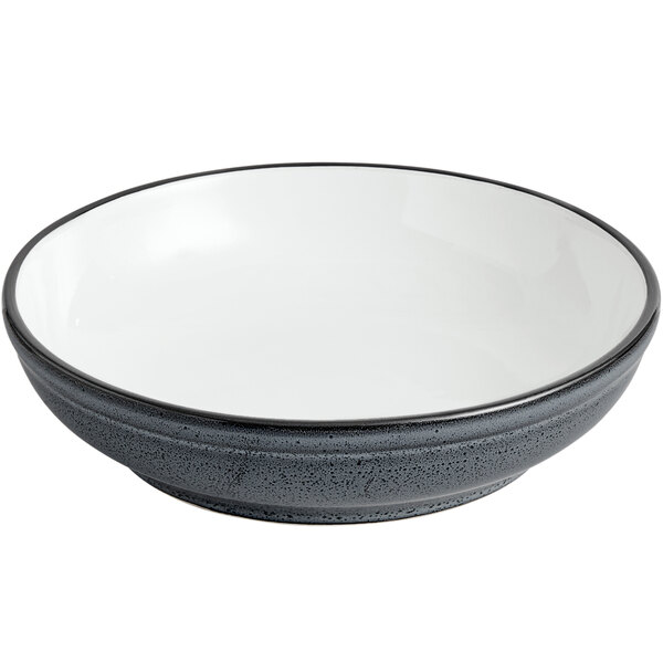 Acopa Embers 32 oz. Midnight Blue Matte Stoneware Pasta Bowl - Sample