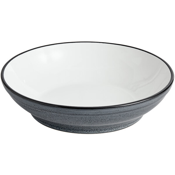 Acopa Embers 48 oz. Midnight Blue Matte Stoneware Pasta Bowl - Sample