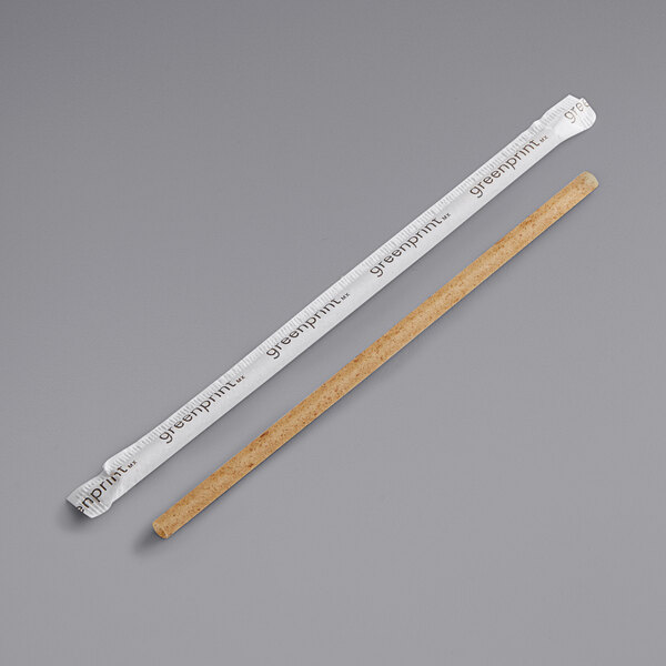 Greenprint 8 1/4" Natural Agave Giant Wrapped Straw - 1,200/Case