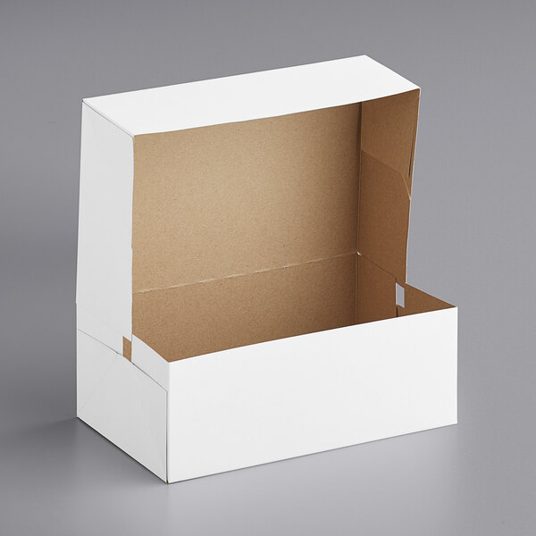 Baker's Lane 10" x 6 1/4" x 3 1/2" White Auto-Popup Donut / Bakery Box ...