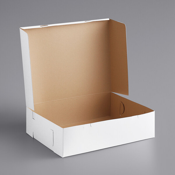 Baker's Lane 18 1/2" x 14 1/2" x 5" White Half Sheet Cake / Bakery Box ...