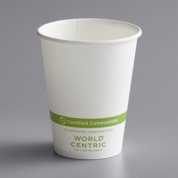 World Centric NoTree 8 oz. White Compostable Paper Hot Cup - 1,000/Case