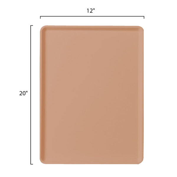 Cambro 1220D117 12" x 20" Dark Peach Dietary Tray - 12/Case