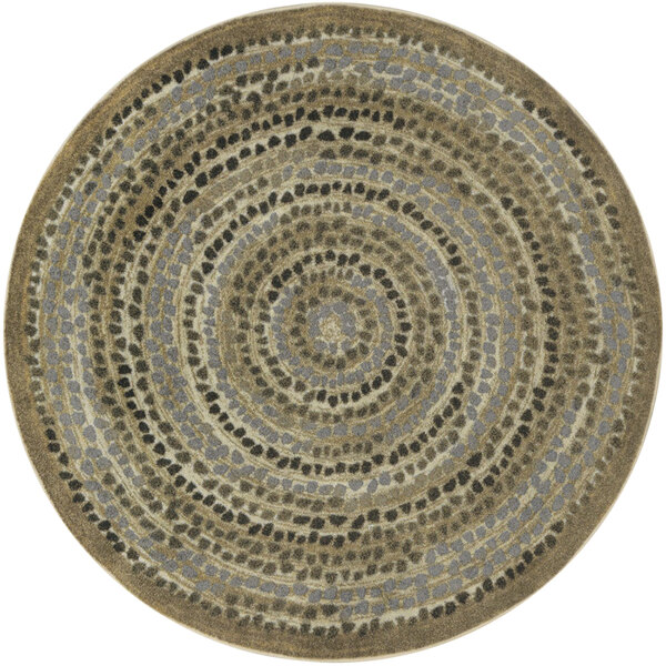 Joy Carpets Kid Essentials Peaceful Pebbles 5' 4" Stone Round Area Rug