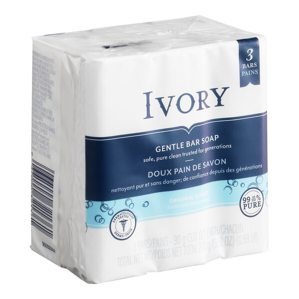 Ivory 3.17 oz. Original Scent Gentle Bar Soap 3 Count 12364 - 24/Case
