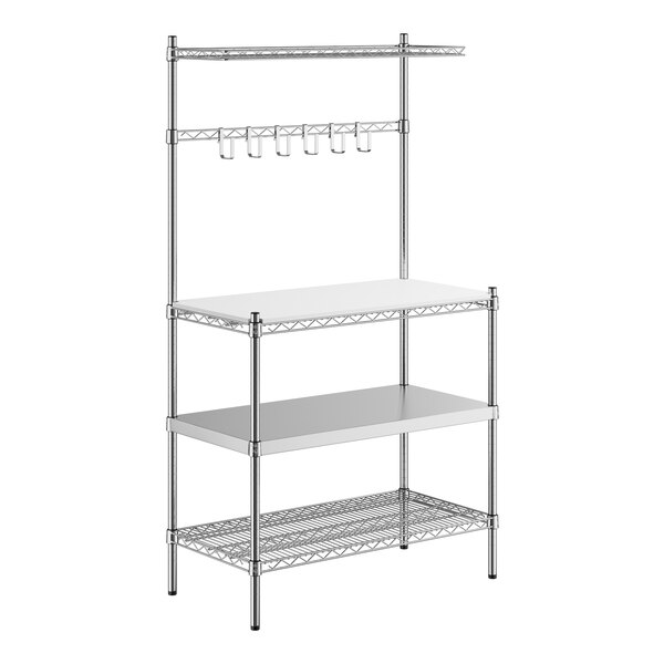 Wire shelf bakers rack store
