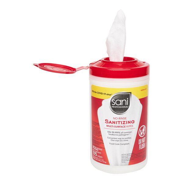 Sani Professional 7 3/4" x 9" 95 Count No-Rinse Sanitizing Multi ...
