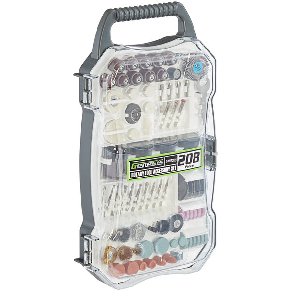Genesis 208 Piece Universal Rotary Tool Accessory Set with Carrying ...