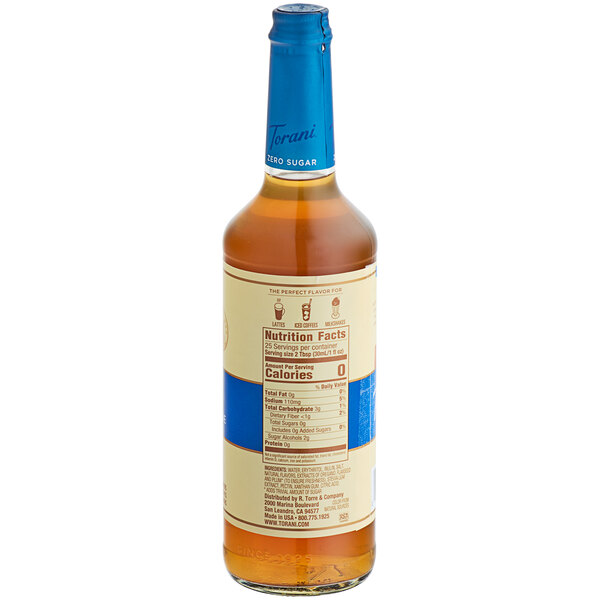 Torani Puremade Zero Sugar Salted Caramel Flavoring Syrup 750 mL Glass ...
