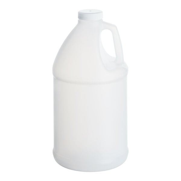 0.5 Gallon (64 oz.) Translucent HDPE Industrial Round Jug with White ...