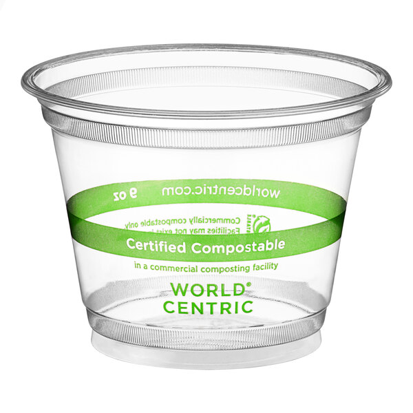 World Centric 9 oz. Squat PLA Plastic Compostable Cold Cup - 1,000/Case