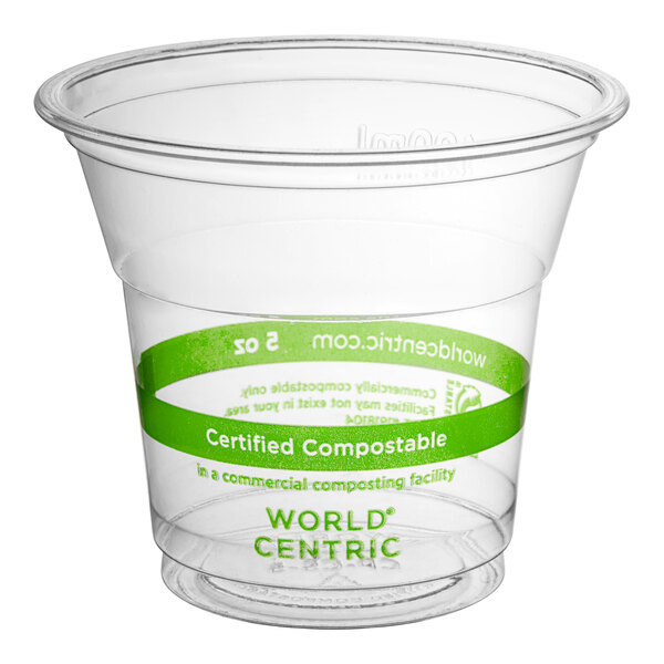 World Centric 5 oz. PLA Plastic Compostable Cold Cup - 2,000/Case