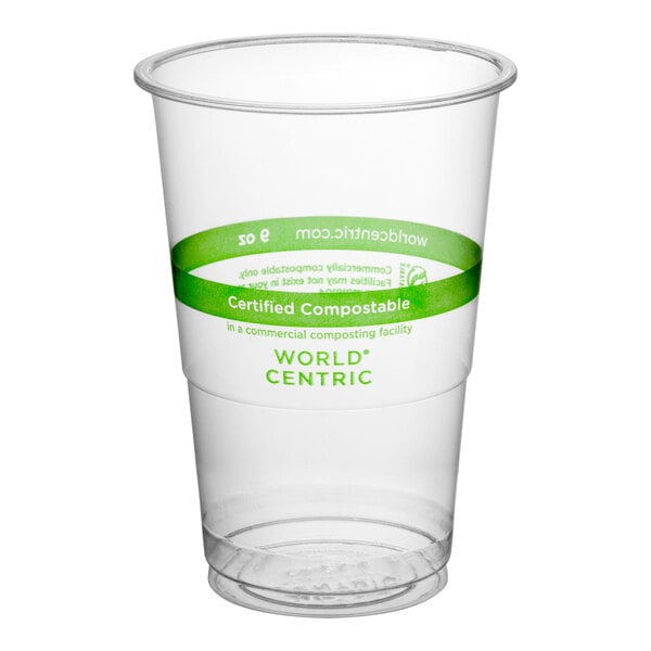 World Centric 9 oz. Tall PLA Plastic Compostable Cold Cup - 2,000/Case