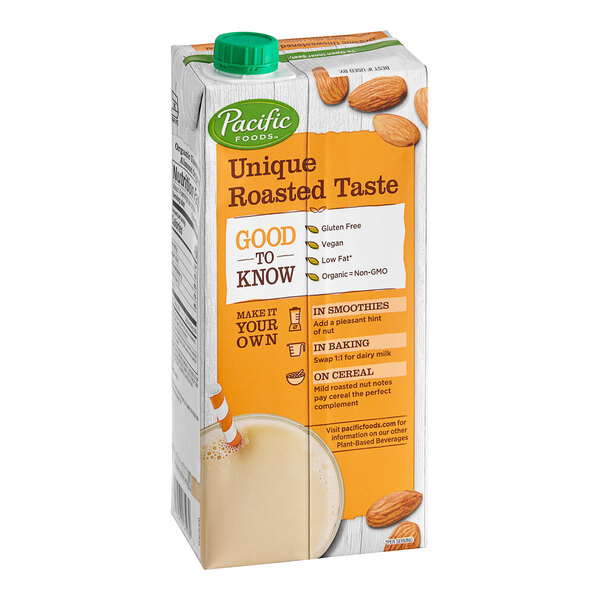 Pacific Foods Organic Unsweetened Almond Milk 32 fl. oz. - 12/Case