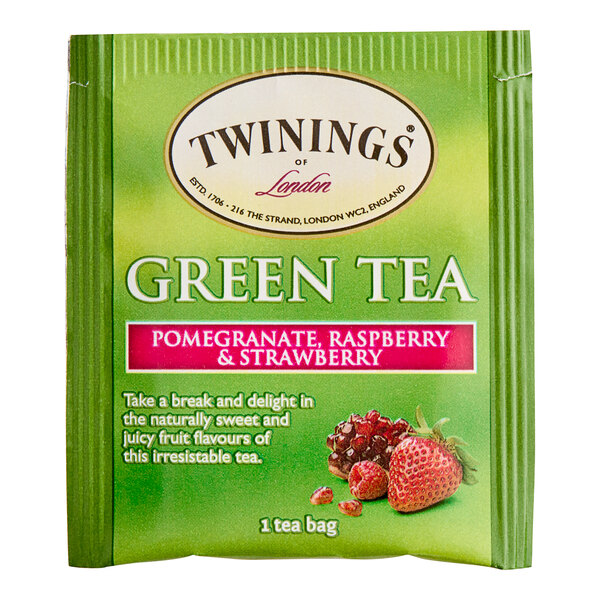 Twinings Green Tea, Pomegranate, Raspberry, & Strawberry Tea Bags - 20/Box