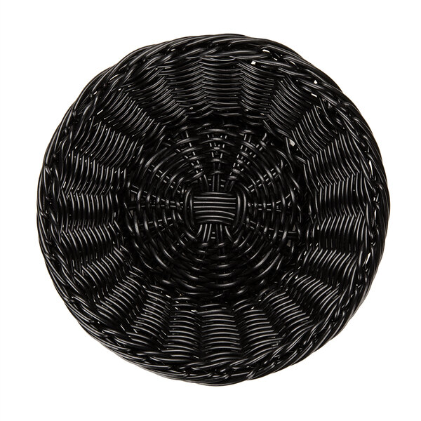 GET WB-1501-BK 9 1/2" x 3 1/2" Designer Polyweave Black Round Basket