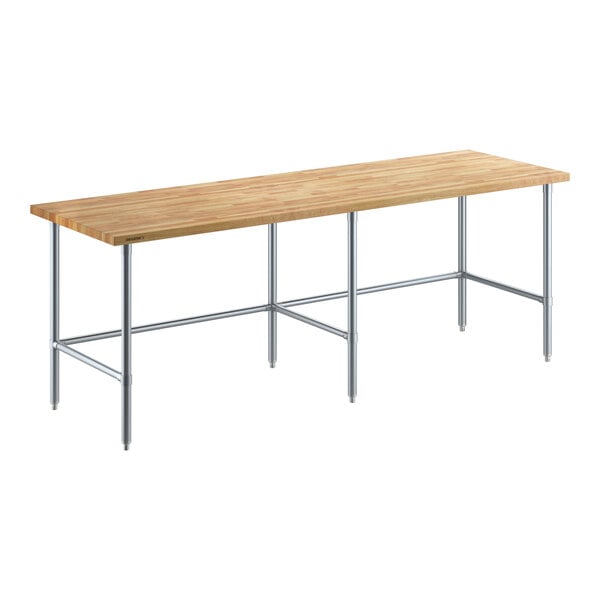 Regency 30 x 96 Wood Top Work Table with Galvanized Base