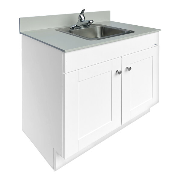 Monsam PSW-007M Single Basin Portable Self-Contained Sink with White ...
