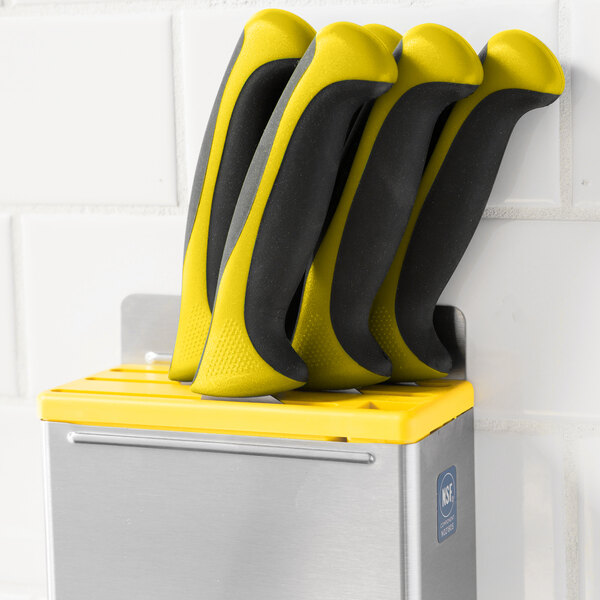 Edlund KR-50Y 12" HACCP Enclosed Stainless Steel Knife Rack with Yellow ...
