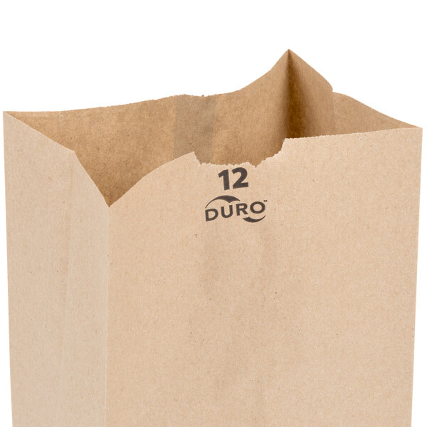 Duro 12 lb. Brown Paper Bag - 500/Bundle