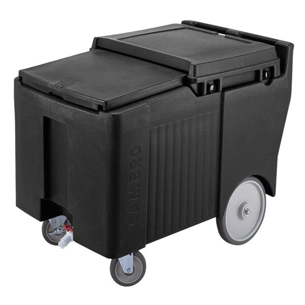 Cambro ICS125LB110 SlidingLid Black Portable Ice Bin - 125 lb. Capacity