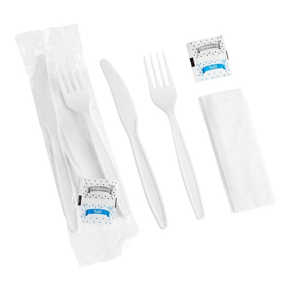 Choice White Heavy Weight Wrapped Polystyrene Plastic Fork and Knife ...