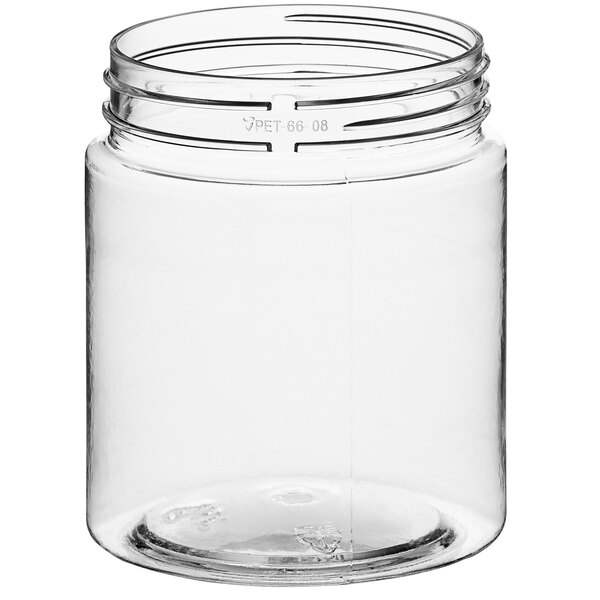 12 oz. Clear Straight Sided Round PET Jar - 96/Case