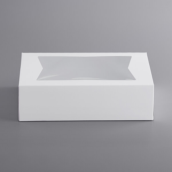 Baker's Lane 14" x 10" x 4" White Customizable Auto-Popup Window Cake ...