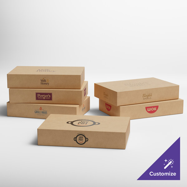 Baker's Lane 12" x 8" x 2 1/4" Kraft Customizable Auto-Popup Donut ...