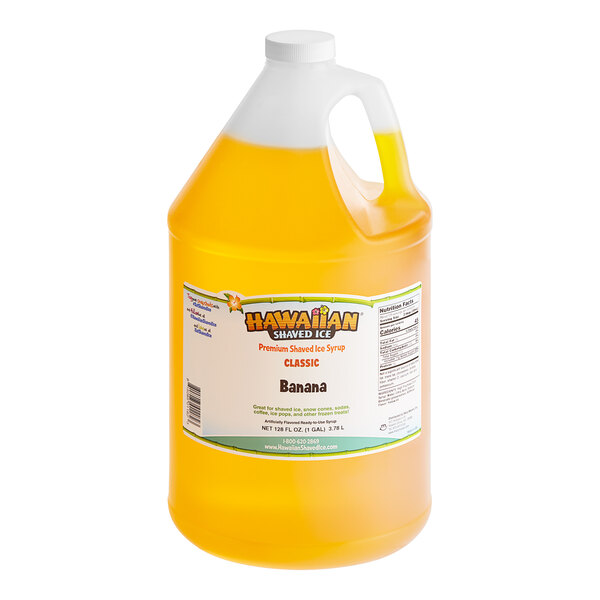 Hawaiian Shaved Ice Banana Snow Cone Syrup 1 Gallon