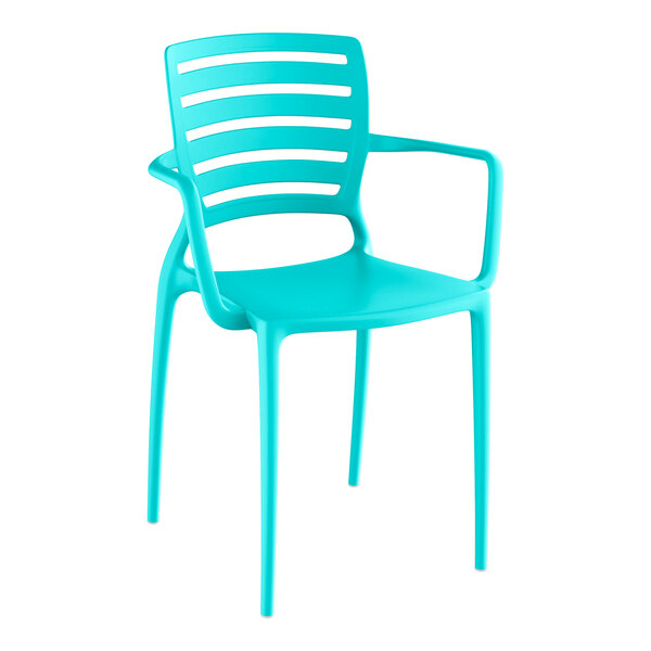 Monoblock chair with arm store