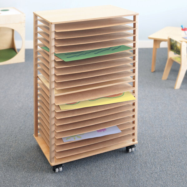 Whitney Brothers 27 1/2" x 19 1/2" x 48" Mobile Wood Art Drying Rack