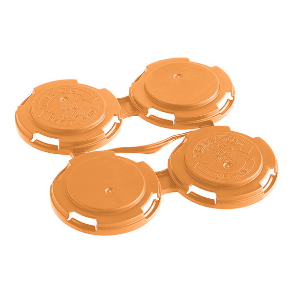 PakTech Orange Plastic 4-Pack Can Carrier - 788/Case